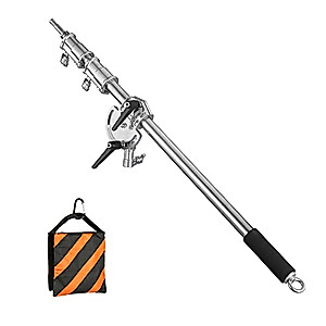 Heavy Duty Extension Boom Arm Bar for Photography C Stand and Light Stand,Adjustable 3.6-8.2ft Crossbar Holding Arm with Sand Bag for Softbox,Studio Strobe,Monolight,LED Video Light,Reflector ect.