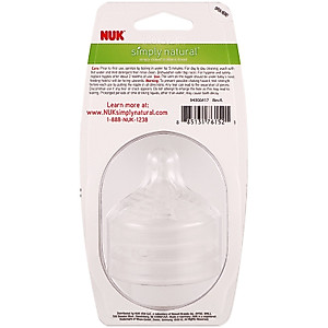 NUK Simply Natural Replacement Nipples, Slow Flow, 2pk