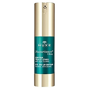 NUXE Nuxuriance Ultra Eye & Lip Cream - Under Eye Anti-Aging Treatment with Caffeine for Wrinkles, Puffiness & Bags, 0.51 Oz