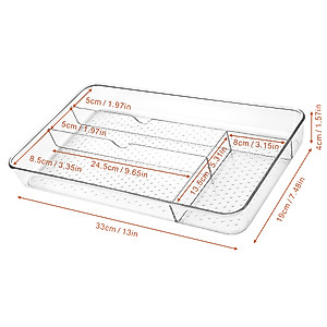 Lonian Cutlery Tray, No-Slip Drawers Organizer for Utensils Storage and Organising in Kitchen, Cosmetic Tray for Dressing Table Makeup Storage Organiser in Bedroom and Living Room