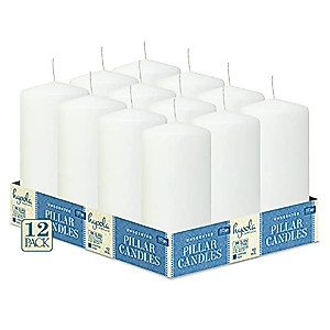 Hyoola White Pillar Candles 3x6 Inch - Unscented Pillar Candles - 12-Pack - European Made