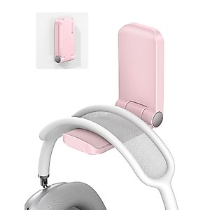 Lamicall Headphone Stand, Sticky Headset Hanger - Adhesive Headphone Holder Hook Mount, Headset Stand Holder Clip Under Desk, Earphone Clamp for Airpods Max, HyperX, Sennheiser, Pink