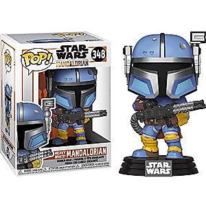 POP Star Wars: The Mandalorian - Heavy Infantry Mandalorian (Paz Vizsla) Funko Vinyl Figure (Bundled with Compatible Box Protector Case)