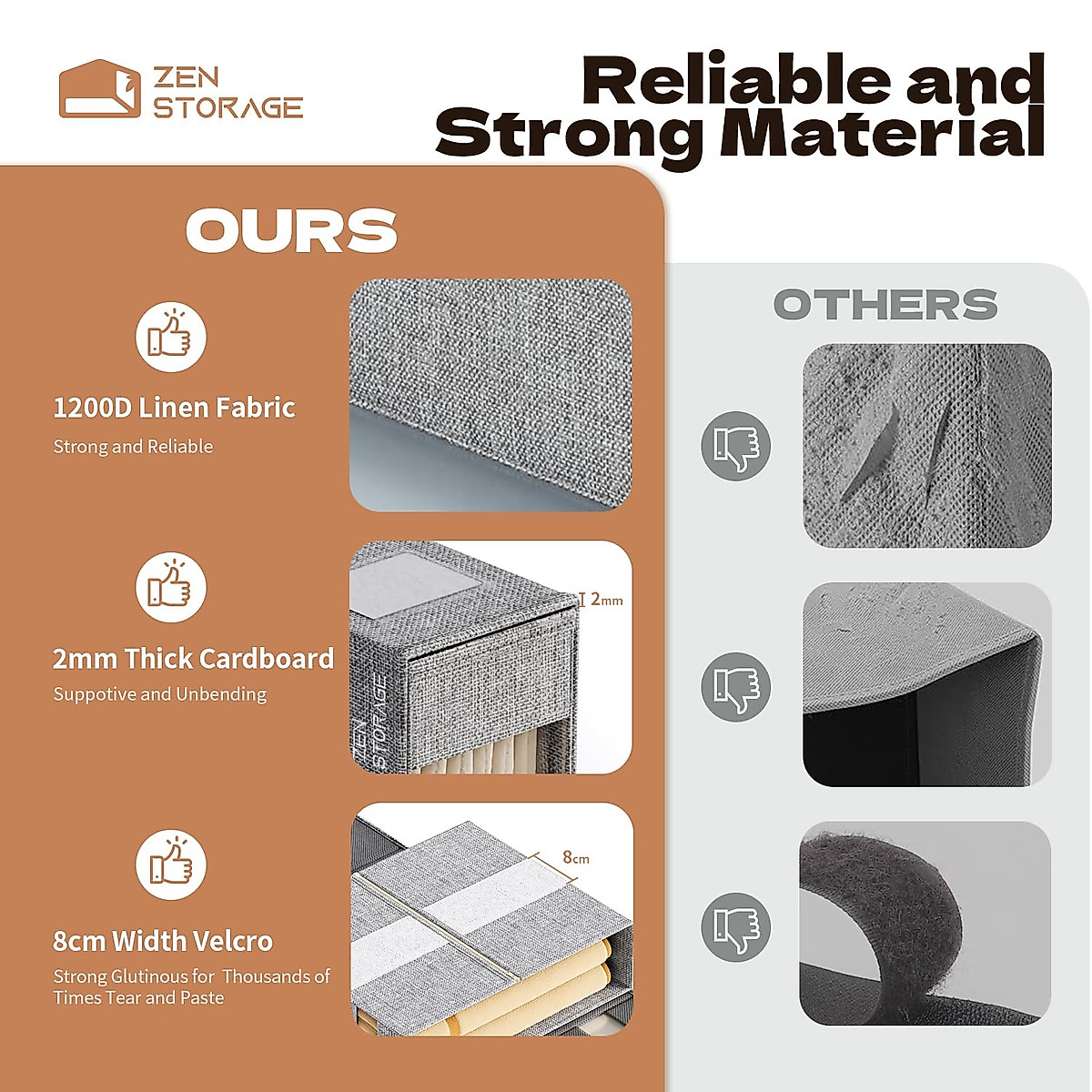 4 Pack Sheet Storage Box (King & Queen Size) with handle, Foldable Sheet Set Organizer for Closet, Sheet Organizer for Blanket, Coverlet and Towel,Beige