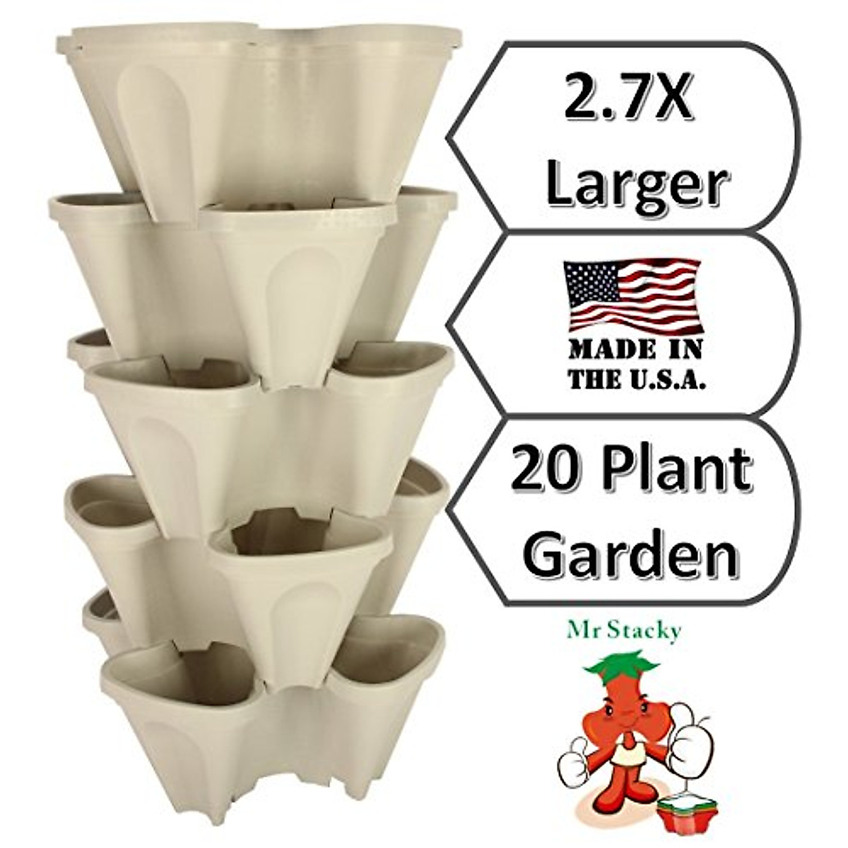 Mr. Stacky 5 Tiered Vertical Gardening Planter, Indoor & Outdoor