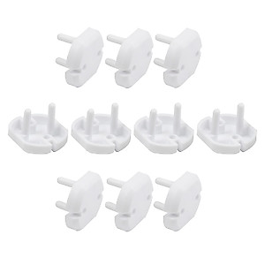 Fielect Outlet Plugs Covers Childproof EU Plug Protectors Electric Socket Cover Electrical Protector 2-Hole White 30Pcs