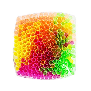 Tiger Chef Refill 400 Flexible Plastic Multi Color Neon Drinking Straws BPA-Free 8.25 Inch