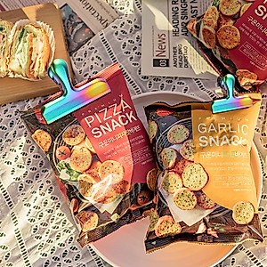 BENBO 8 Packs Stainless Steel Bag Clips, Heavy Duty Metal Bag Clips Food Clip Strong Snack Clips Tightly Seals Chip Coffee Bread Cereal Bags Clips for Home Kitchen Office Camping, 2 Sizes (Colorful)