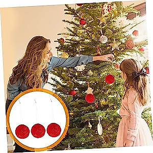 EXCEART 3pcs Christmas Felt Balls Christmas Wreath Mantel Decorations for Fireplace Prom Decorations Christmas Ball Ornaments Christams Tree Pom Pom Ball Christmas Tree Ornament Manual Red