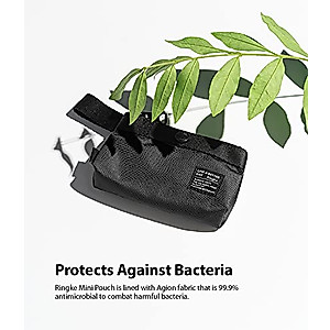 Ringke Mini Pouch [2-Way Bag Miniature] Nylon Carrying Pouch Small Bag for AirPods, Galaxy Buds, Earphones, Cards, ID - Black