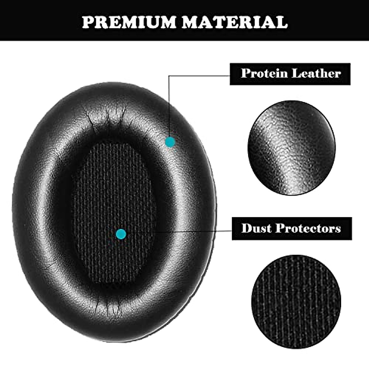 Upgraded Bose QuietComfort 15(QC15) Pads - Replacement Ear Pads for Bose QC15/ QC2/ QC25/ QC35/ Ae2/ Ae2i/ Ae2w