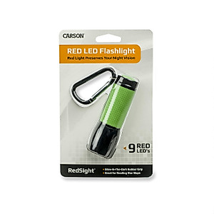 Carson RedSight Red LED Flashlight For Reading Astronomy Star Maps and Preserving Night Vision with Two Brightness Settings (SL-33) X-Large