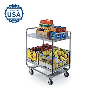 Lakeside Manufacturing 243 Utility Cart, Stainless Steel, 2 Shelves, 500 lb. Capacity (Fully Assembled)