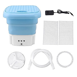 Foldable Washing Machine, Deep Stain Removal Mini Small Size Energy Efficient Folding Washing Machine for Apartment Nursing Home (US Plug)