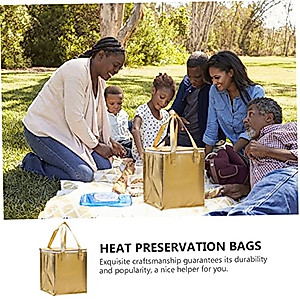 NOLITOY 4pcs Storage Hiking Tote Take Cake Thermal Practical Take-out Baking Delivery Picnic Back Zipper Heat Insulation Item Pizza Insulated Small Warmer Bags Cooler Aging Out