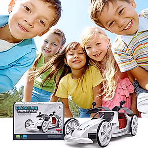 Masefu STEM Car Toy, DIY Eco-Engineering Science Assembly Vehicle with Openable Car Doors, Power by Sun Educational Experiment Building Car Kit for Kids 6+ Years Old Kids