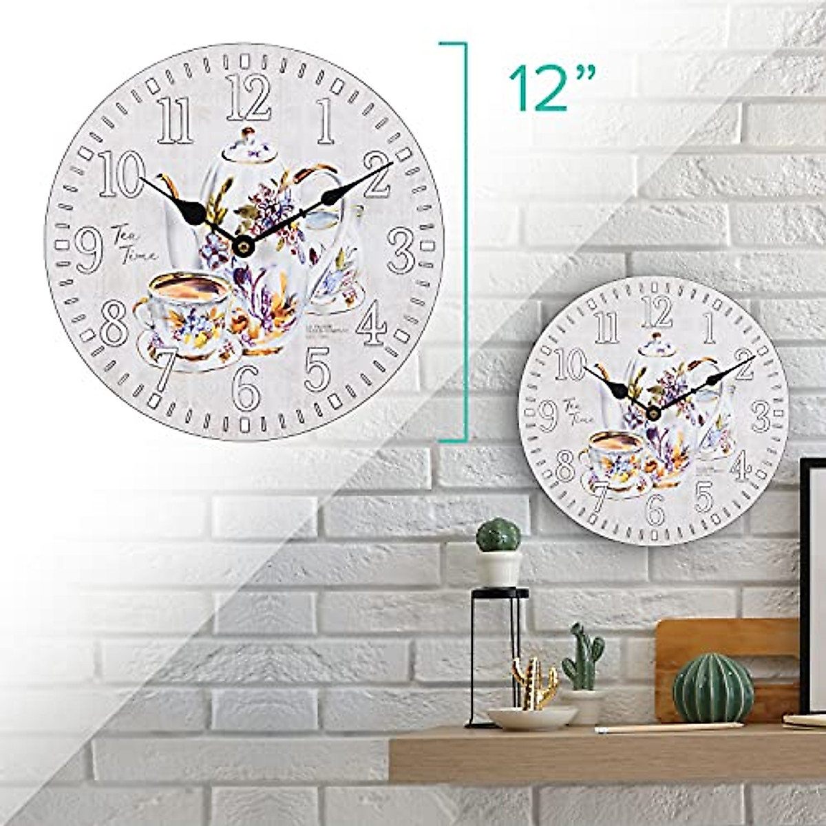La Crosse Clock 404-2631T-INT 12 Inch Tea Time Quartz Wall Clock