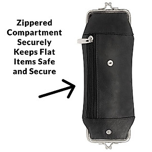 Skyway Leather Cigarette Case for Women 100's Cigarette Pack Holder Pouch - Deluxe Black