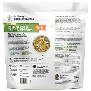 Dr. Harvey's Chicken & Garden Veggies Dog Food, Human Grade Whole-Grain Dehydrated Dog Food with Freeze-Dried Chicken (5 Pounds)