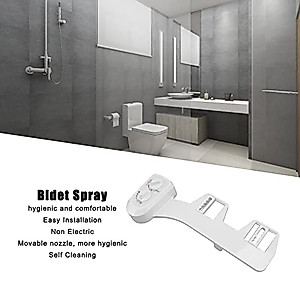 Toilet Bidet Double Button Movable Nozzle NonElectric SelfCleaning Bidet Attachment for Home Bathroom