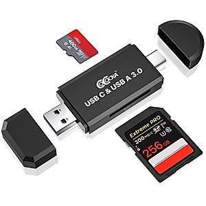 COCOCKA USB 3.0 SD and USB C Flash Memory Card Reader, Camera SD Card Adapter Converter for SDXC SDHC SD MMC TF RS- MMC Micro SDCard and UHS-I Cards Windows Smartphone Computer Laptop