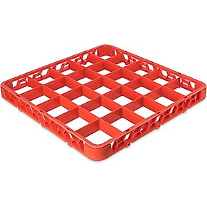 Carlisle FoodService Products RE25C24 OptiClean 25 Compartment Divided Glass Rack Extender, 1.78", Orange