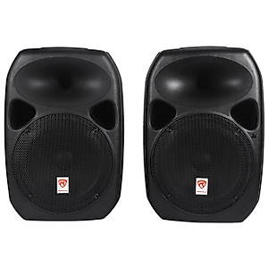 Rockville Power GIG RPG-122K All In One DJ/PA Package (2) 12" DJ/PA Speakers 1000 Watts Peak Power/250 Watts RMS with Built in Bluetooth, USB/SD Player, FM Tuner, Speaker Stands and a Wired Microphone