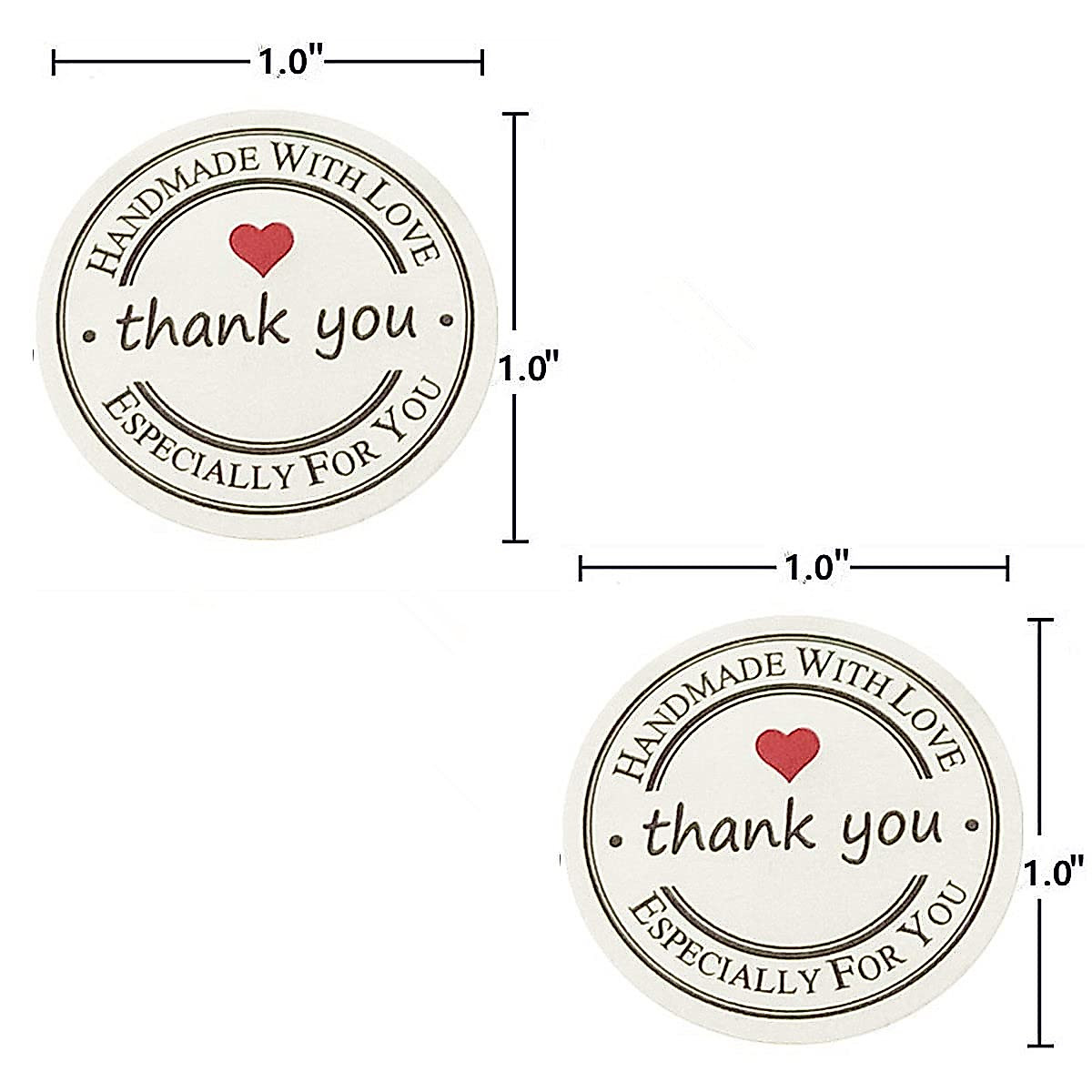 1000 PCS 1.0” Self-Adhesive Thank You Sealing Round Sticker Rolls Great for Envelope Sealing, Business Packaging and Gift Wrap, Elegant White