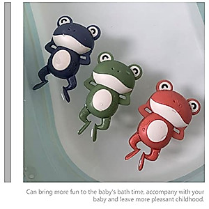 Toyvian 3Pcs Wind Up Bath Frogs for Kids Swimming Frog Clockwork Toys Floating Bathtub Toy Kids Water Bathtime Fun Green