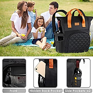 BAGSPRITE Insulated Backpack Cooler for Women, Soft Cooler Backpack with Ice Pack, 24 Can Small Ice Chest Backpack, Waterproof Large Insulated Lunch Bags, Small Lunch Backpack for Camping, Beach
