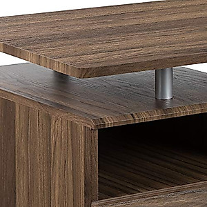 F&F Furniture Group 47.25" Brown Contemporary Desk with Three Drawer Pedestal and Pull-Out Keyboard Tray