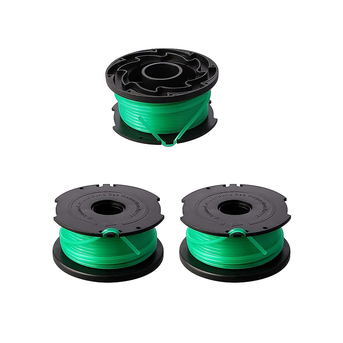 THTEN SF-080 String Trimmer Spool Line Compatible with Black and Decker SF-080-BKP 20ft 0.080" GH3000 LST540 GH3000R LST540B Weed Eater Auto Feed Single Line with 90583594 Cap Covers Parts
