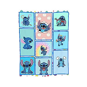 Cute Blue Alien Throw Blankets Warm Soft Blankets for Sofa, Bed, Couch, Sofa, Travel and Outdoor, Camping 50x60 Inch
