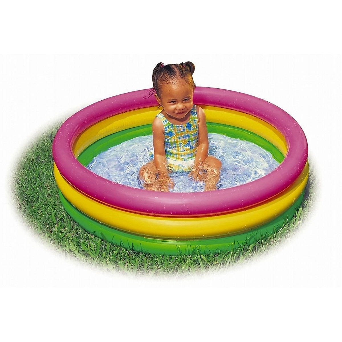 Intex Sunset Inflatable Baby Pool (2 Pack) & Inflatable Ocean Scene Kids Pool
