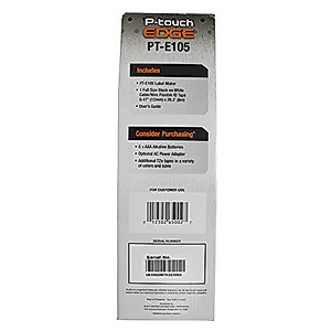 Brother PT-E105 P-Touch Edge Handheld Industrial Label Maker with Interactive Menu and Automatic Lamination (AAA Batteries Not Included)