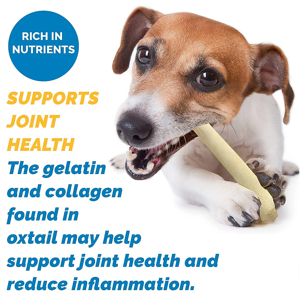 123 Treats - Ox Tail for Dogs 5-6" - (25 Count) | 100% Natural Dog Chews from Free Range Grass Fed Beef Bull Tail