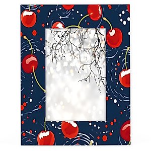 Bardic 5x7 Picture Frames, Red Cherry Wooden Photo Frame Fits 4x6 with Mat or 5x7 Without Mat Photo Frames for Wall Mounting or Tabletop Display for Home Gallery Decor