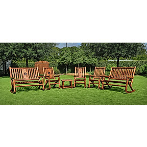 Leigh Country Amberlog Single Rocker with Fleur-De-Lis Cutout Rocking Chair, Brown