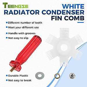 TEENGSE 7PCS Air Conditioning Brush Set, FCR6 Fin Comb Tool, Radiator Condenser Fin Comb, Stainless Steel Air Conditioner Condenser Fin Comb for Cleaning AC Evaporator Radiator Refrigerator