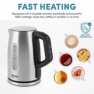 AROMA® Professional 1.7L / 7-Cup Electric Stainless Steel Kettle (AWK-1810SD)