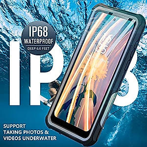 GOLDJU for Motorola Moto G Power 2022 Case Waterproof, 360° Full Body Protection Built-in Screen Protector Heavy Duty Cover IP68 Underwater Shockproof Case for for Moto G Power 2022 5G 6.5'' Black