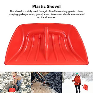 Kadimendium Snow Shovel PP Plastic Shovel 53 x 35.5cm x12.5cm Big Shovel for Gravel Soil Leaves Garden Construction (Red)