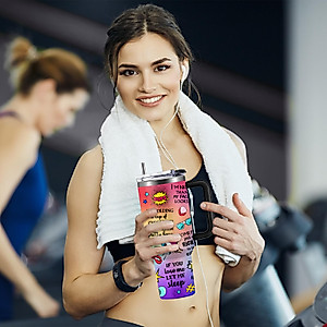 WWHSAI Sarcastic Gifts For Women - Multicoloured Snarky Quotes Travel Tumbler Coffee Mugs 40oz For Women Adult Humor, Funny Girl Gifts Cup, Birthday Sarcasm Gift For Friend Bestie Mom Coworker