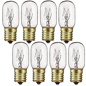 Microwave Light Bulb, Over Stove Appliance Replacement 40W Incandescent for Refrigerator, 40W E17 120V Indicator Intermediate Base Microwave Oven Bulb, Microwaves and The Lava Lamps - Replaces, 8Pack