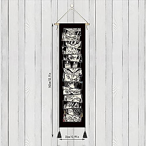 COSPLAY STUDIO Hanging Poster Canvas Wall Art Painting Anime Characters Eyes Tapestry Silhouette Effect Wall Tapestry With 2 Tassels And Wooden Hanging Rod Wall Decor Tapestry Decoration For Room