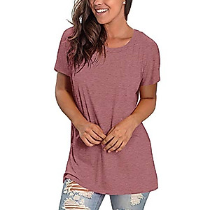 Tunic T Shirts for Women Workout Tops Short Sleeve Yoga Tshirts M