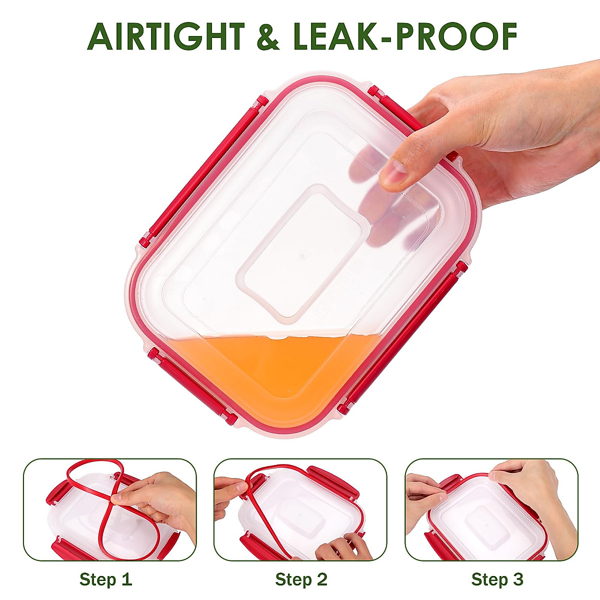 Moretoes 10pcs Food Storage Containers with Lids (5 Snap Lids & 5 Nestable Containers), Plastic Airtight Stackable Leakproof Freezer Storage Containers for Kitchen, Refrigerator Organization