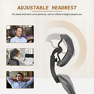 BOJUZIJA Ergonomic Office Computer Desk Chair,Adjustable Headrest,Flipped Arms,Lumbar Support 360°Swivel Task Chair -Black