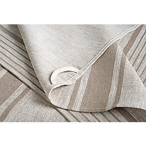 LINENVIBE Pure Linen Kitchen Tea Towels Set of 2 Flax Dish Towels 17 x 27 inches with Navy Blue French Country Stripes. (Navy)