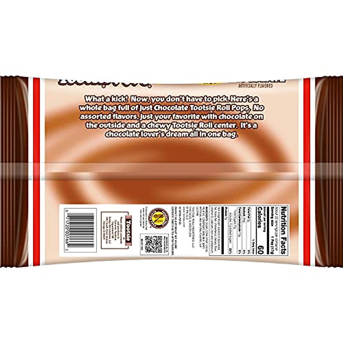 Tootsie Pops Tootsie Roll Pops Chocolate Flavor Limited Edition, Single Flavor Lollipop, 13.2 Ounce bag, 13.2 Ounce